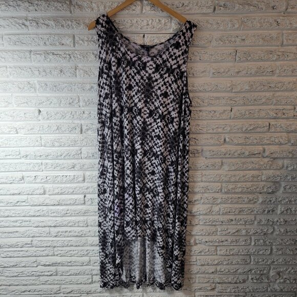 George | Dresses | George Womens Dress 4x Plus Tank Black White Tie Die ...